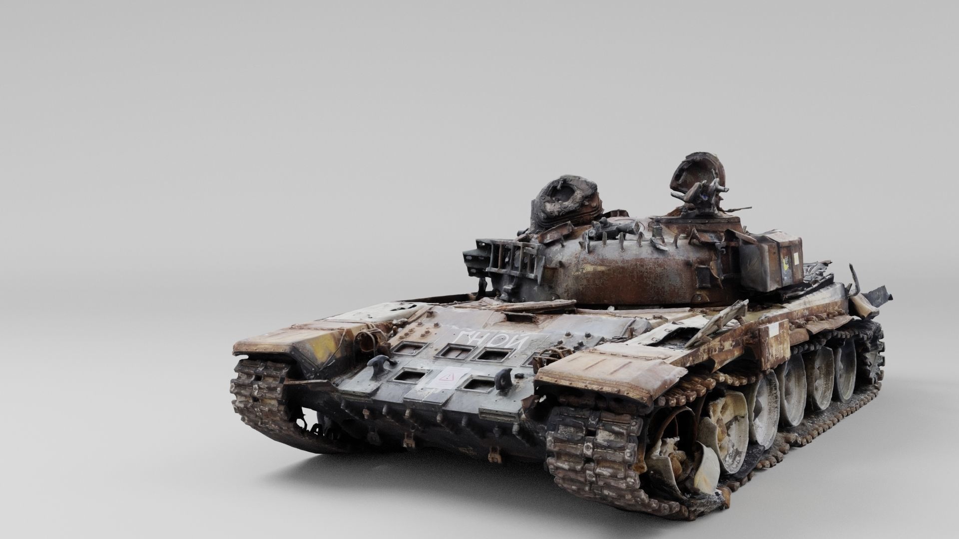 Russian T-90 tank destroyed by Ukrainian army 3D model | CGTrader
