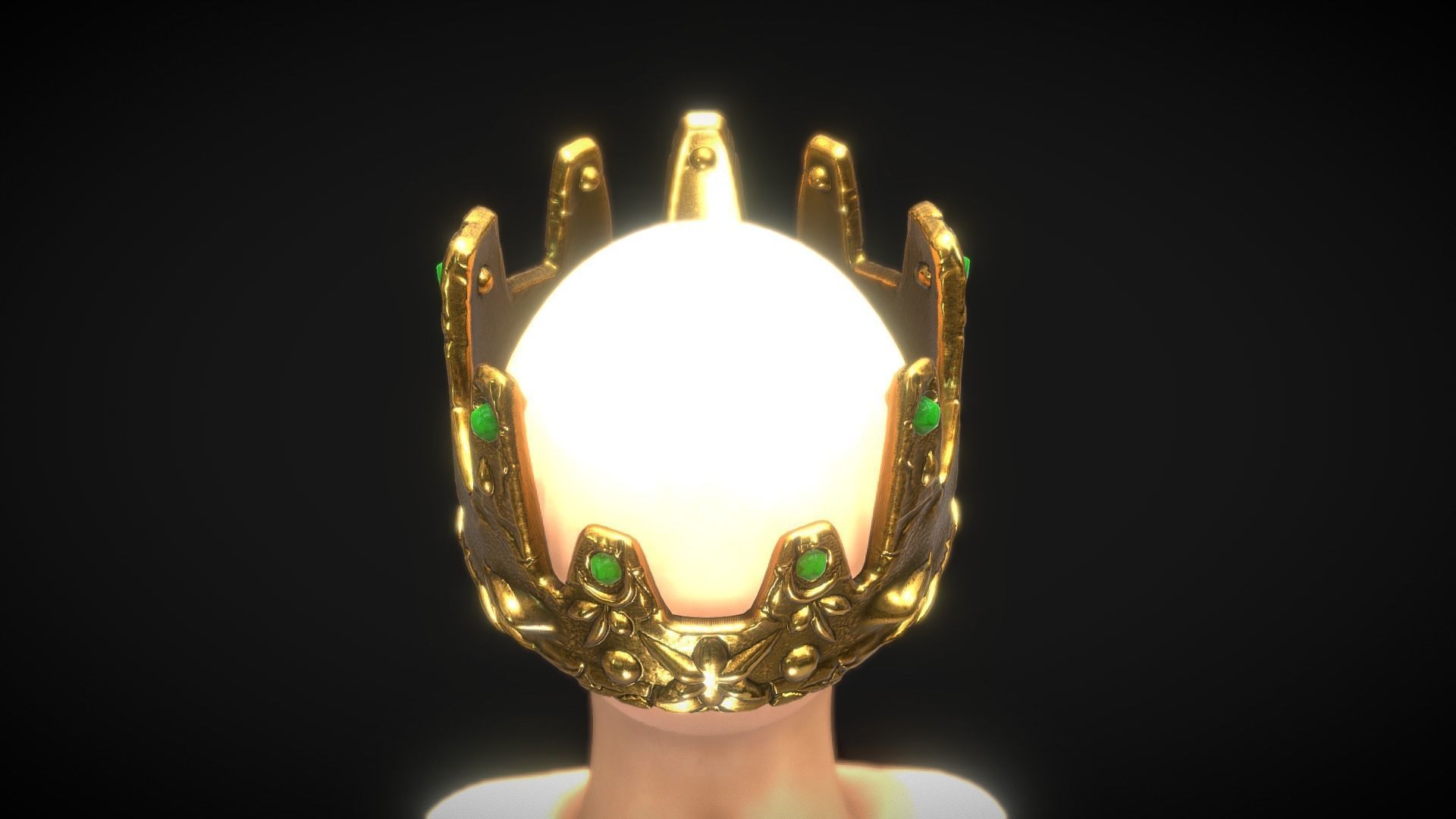 Gold Jade King Crown with Gems Stones 3D model | CGTrader