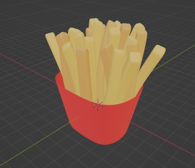 simple french fries free 3D model | CGTrader