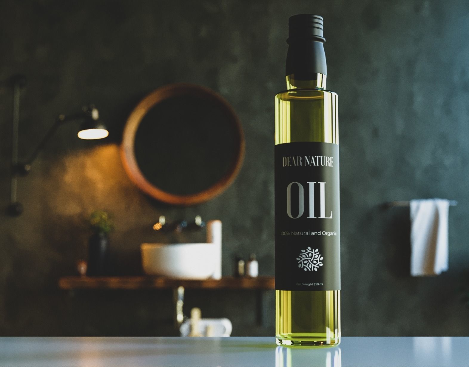Oilve Oil Bottle Render Ready Scene free VR / AR / low-poly 3D model ...
