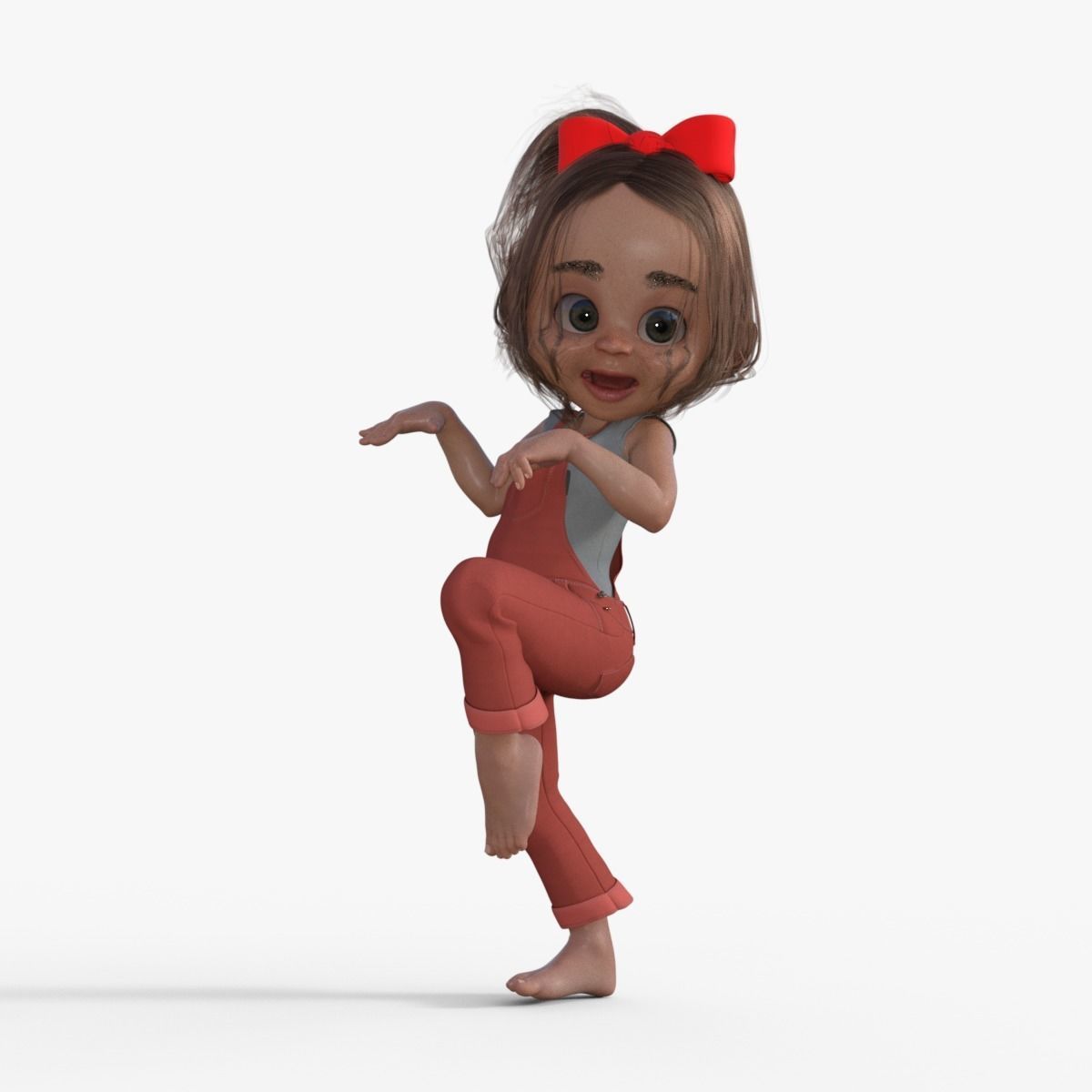 Cartoon Little Girl Rigged 3D model rigged | CGTrader