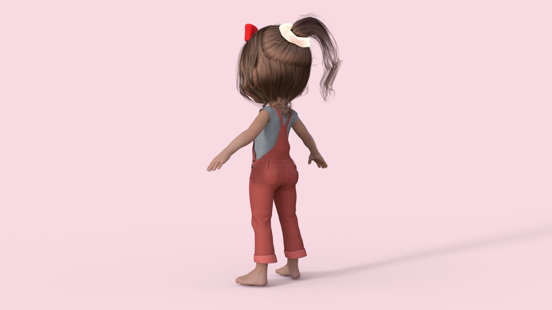 Cartoon Little Girl Rigged 3D model rigged | CGTrader