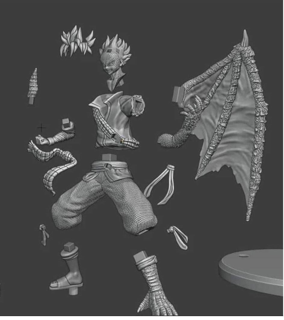 FAN ART - Fairy Tail - Natsu Dragneel Dragon Form 3D model 3D printable ...