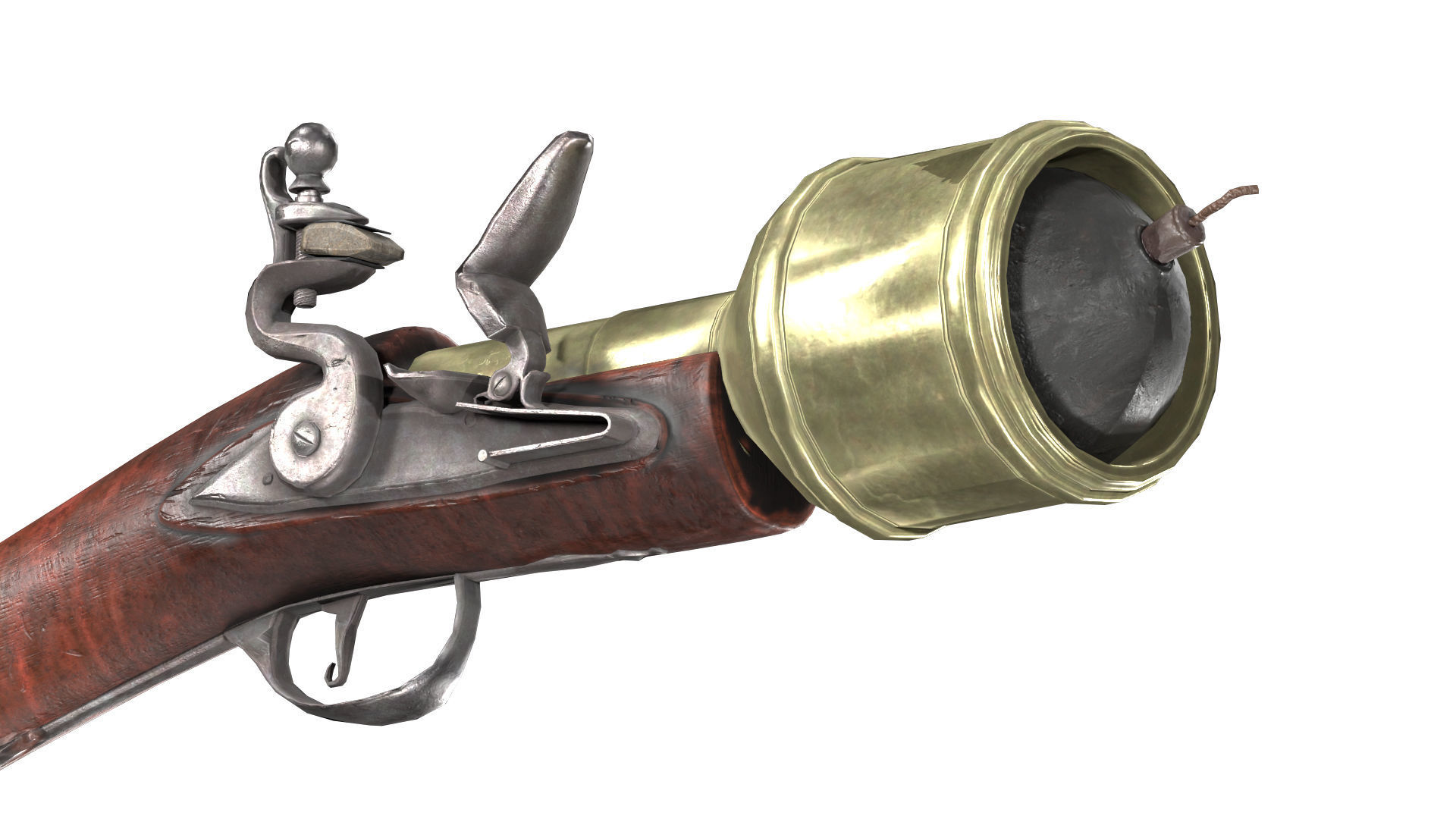 3D model MILITARY Game Ready 18th Century Hand Mortar VR / AR / low ...