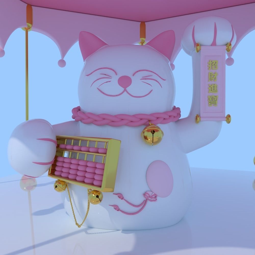 Music Box Lucky Cat 3d model 3D model | CGTrader