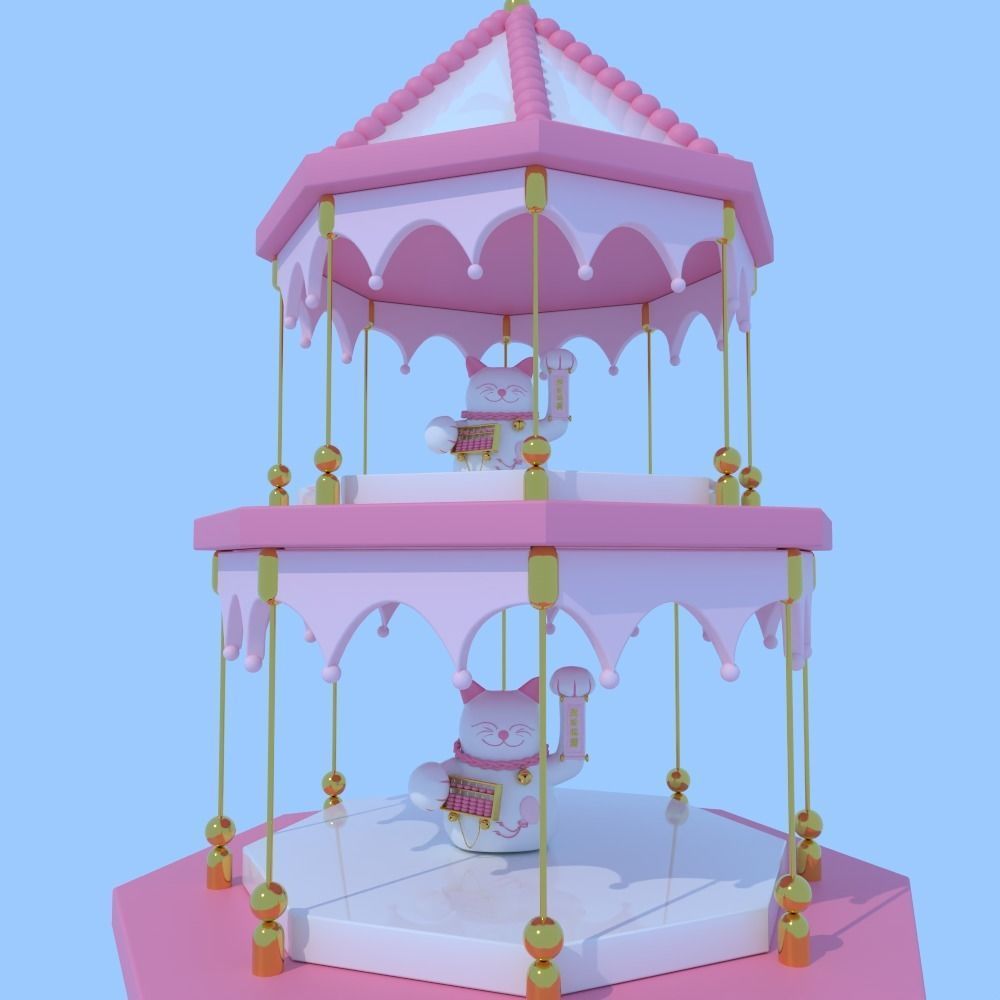 Music Box Lucky Cat 3d model 3D model | CGTrader