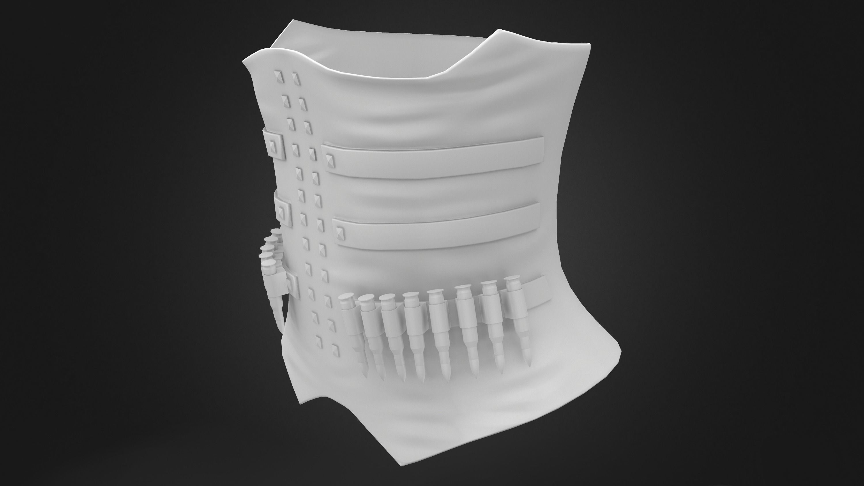 3D model Female Military Vest With Front Stud And Bullet Details VR ...