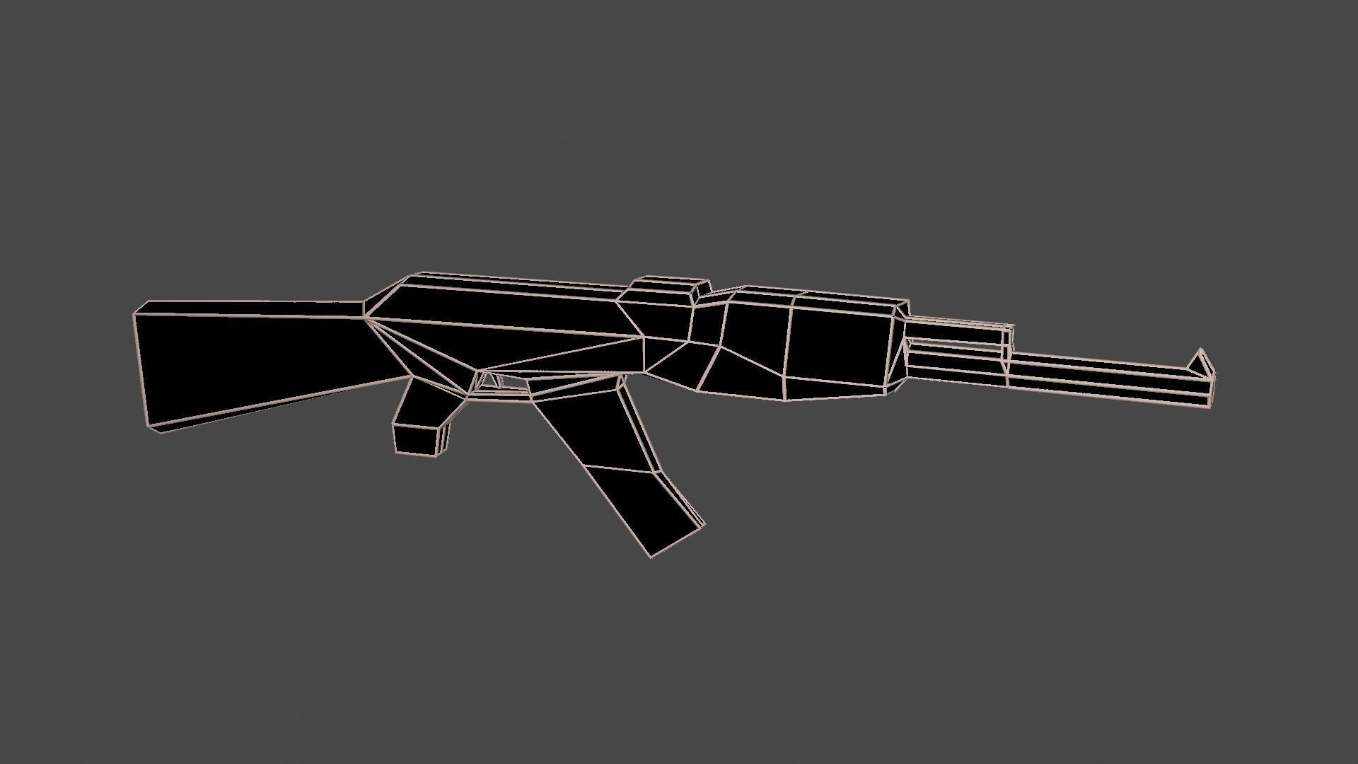3D model Ak-47 ps1 psx style model VR / AR / low-poly | CGTrader