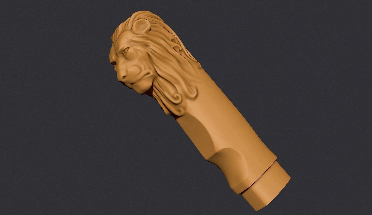 Lion Head Knife Handle 3D model 3D printable | CGTrader