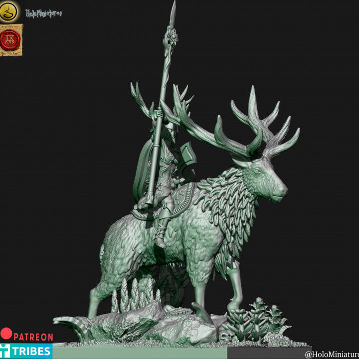 wood elves lord on stag 3D model 3D printable | CGTrader
