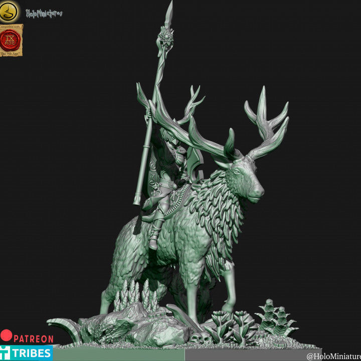 wood elves lord on stag 3D model 3D printable | CGTrader