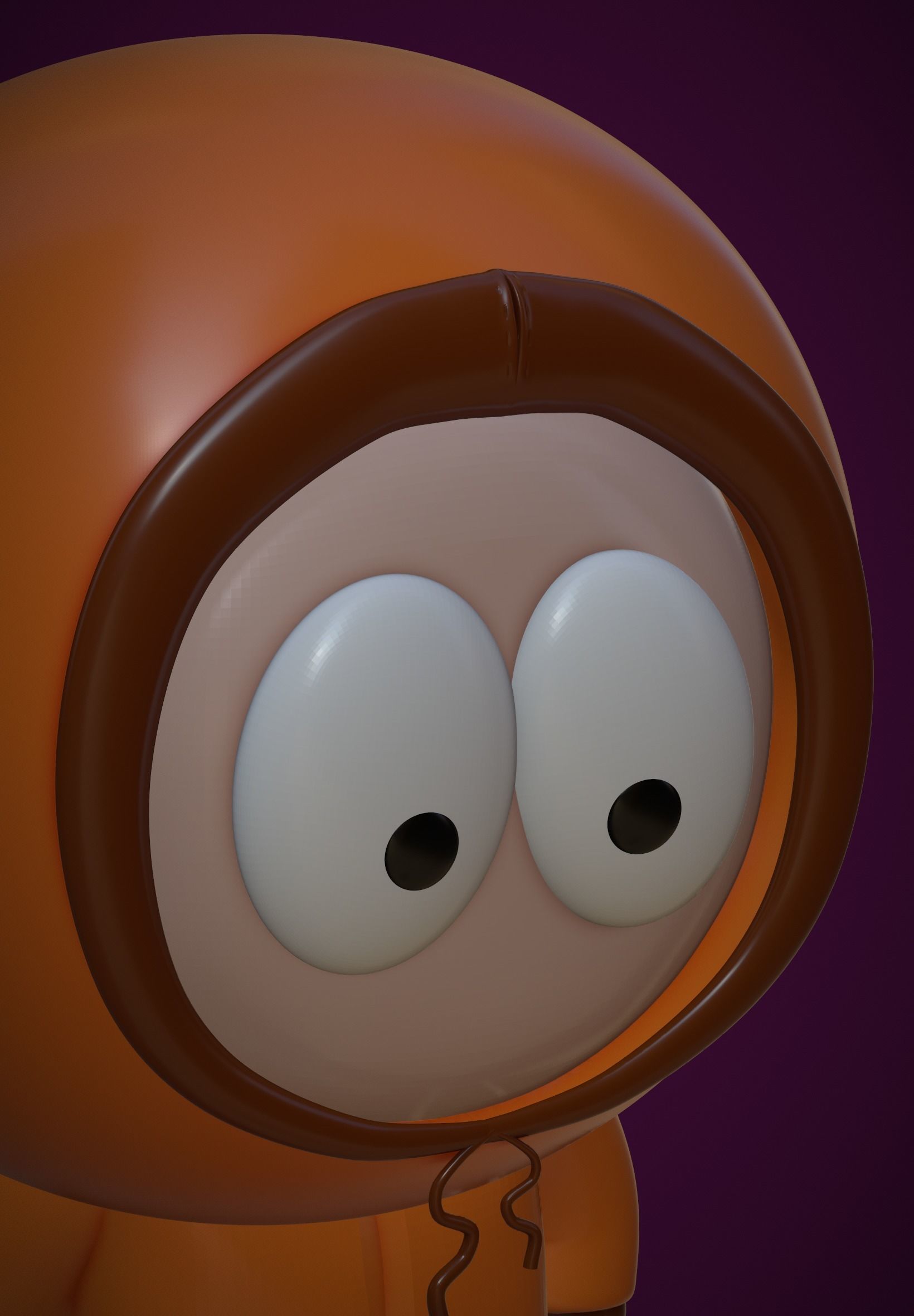 Kenny cartoon character in orange suit 3D model | CGTrader