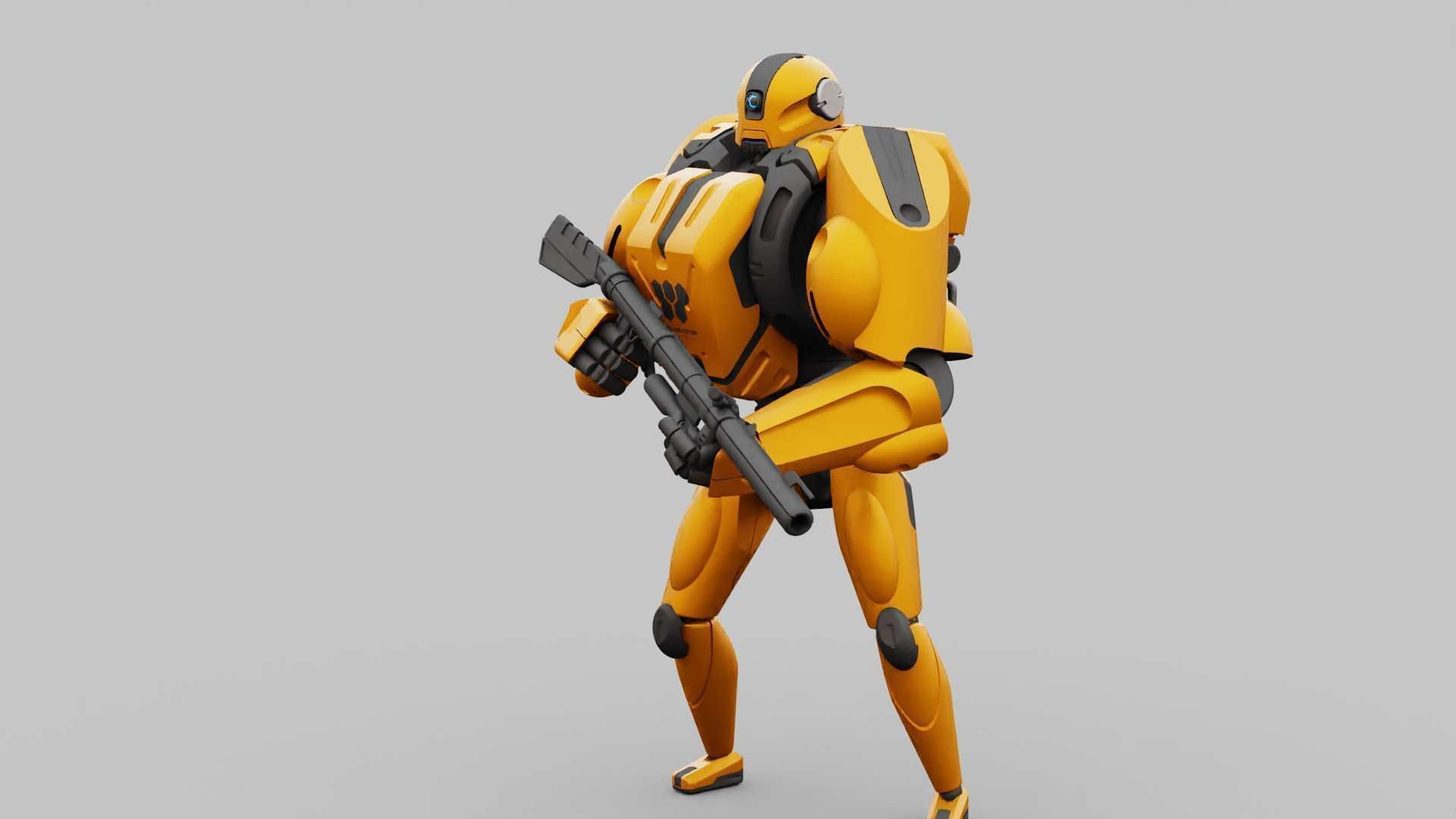 BATTLE DROID QORA RIGGED 3D model rigged | CGTrader