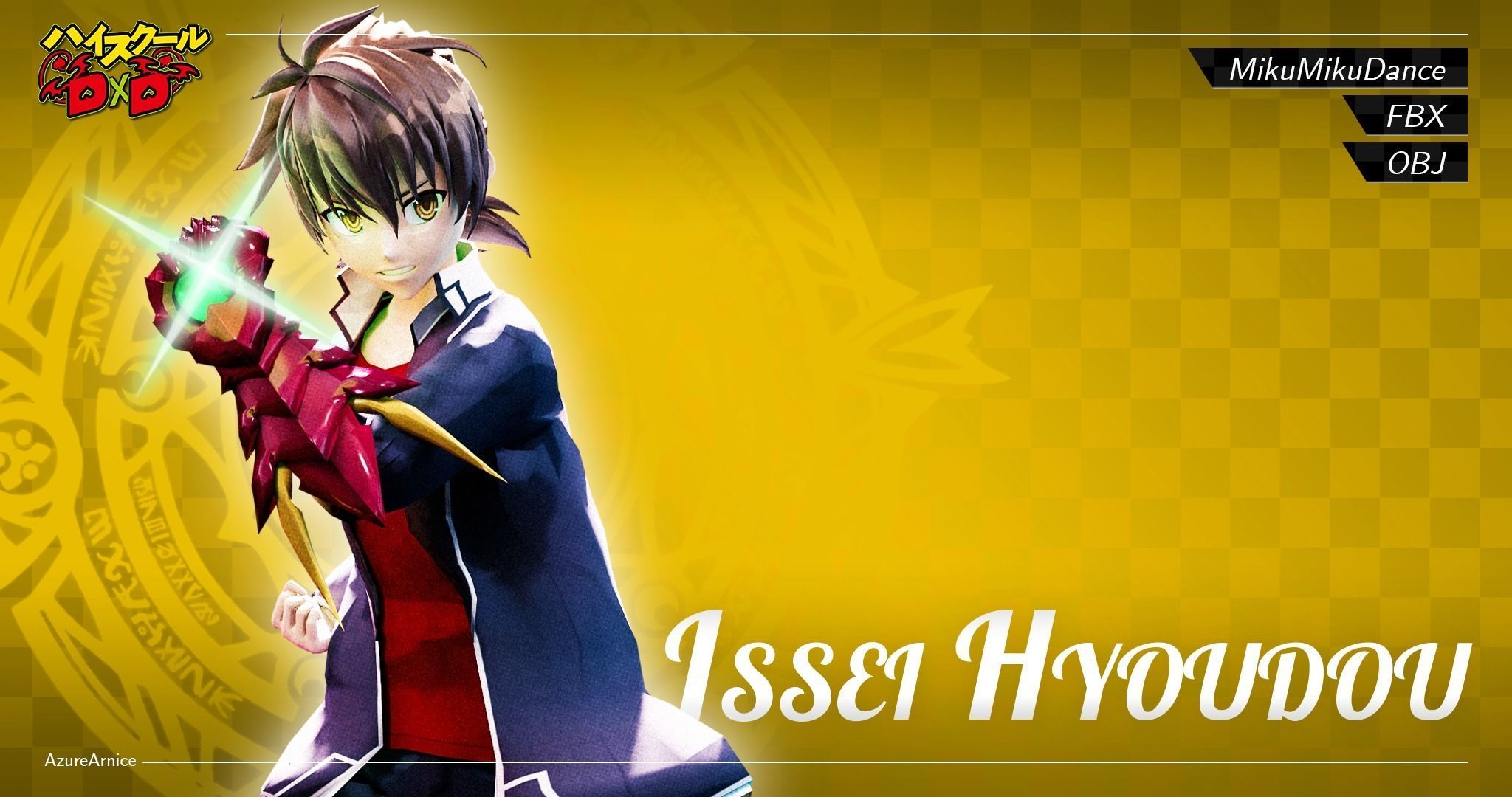 3D model Highschool DxD - Issei Hyoudou MMD Model VR / AR / low-poly ...