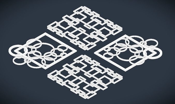 The Squares and Circles set 3D model 3D printable | CGTrader