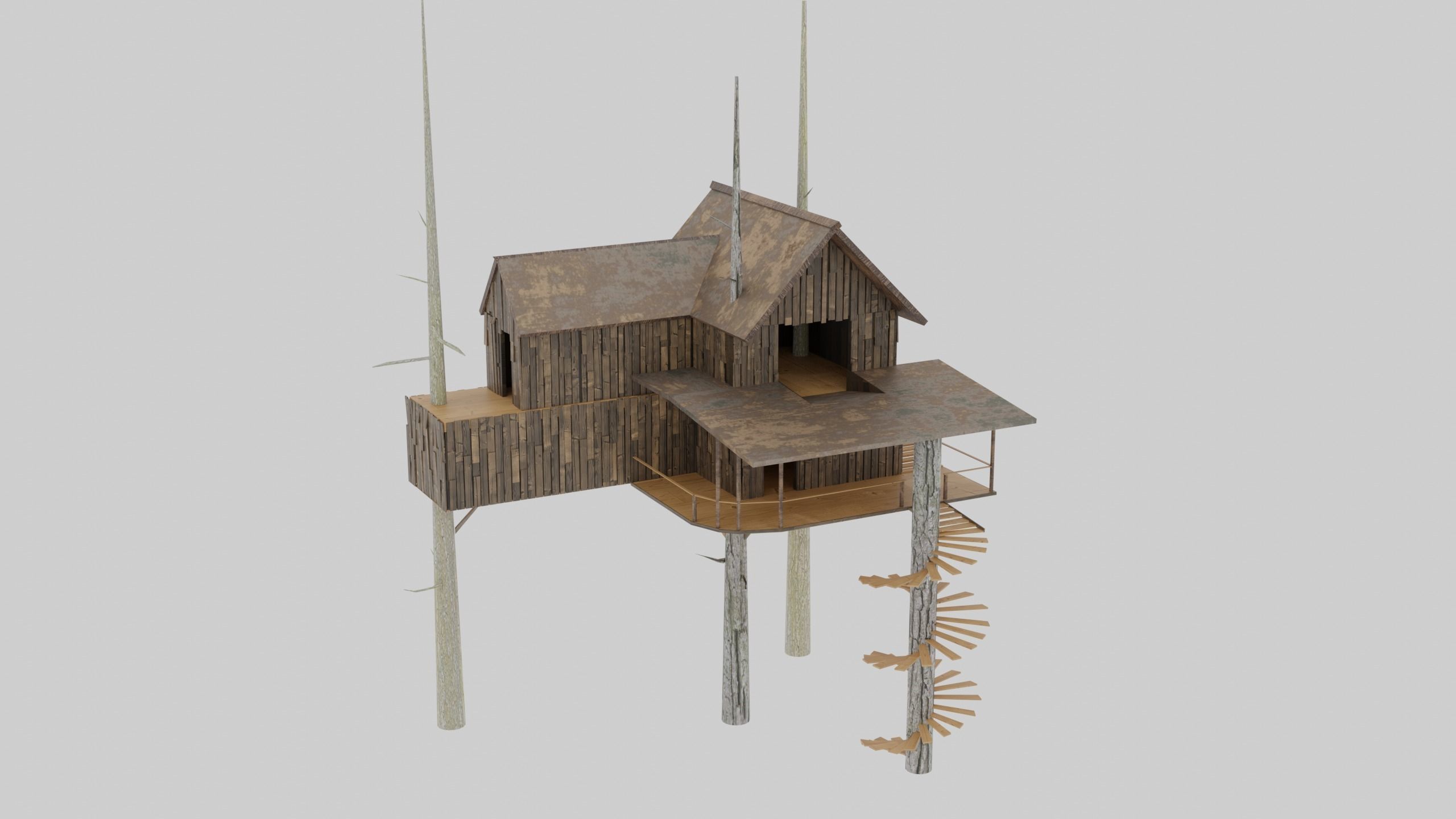 Simple tree house 3D Model free VR / AR / low-poly 3D model | CGTrader
