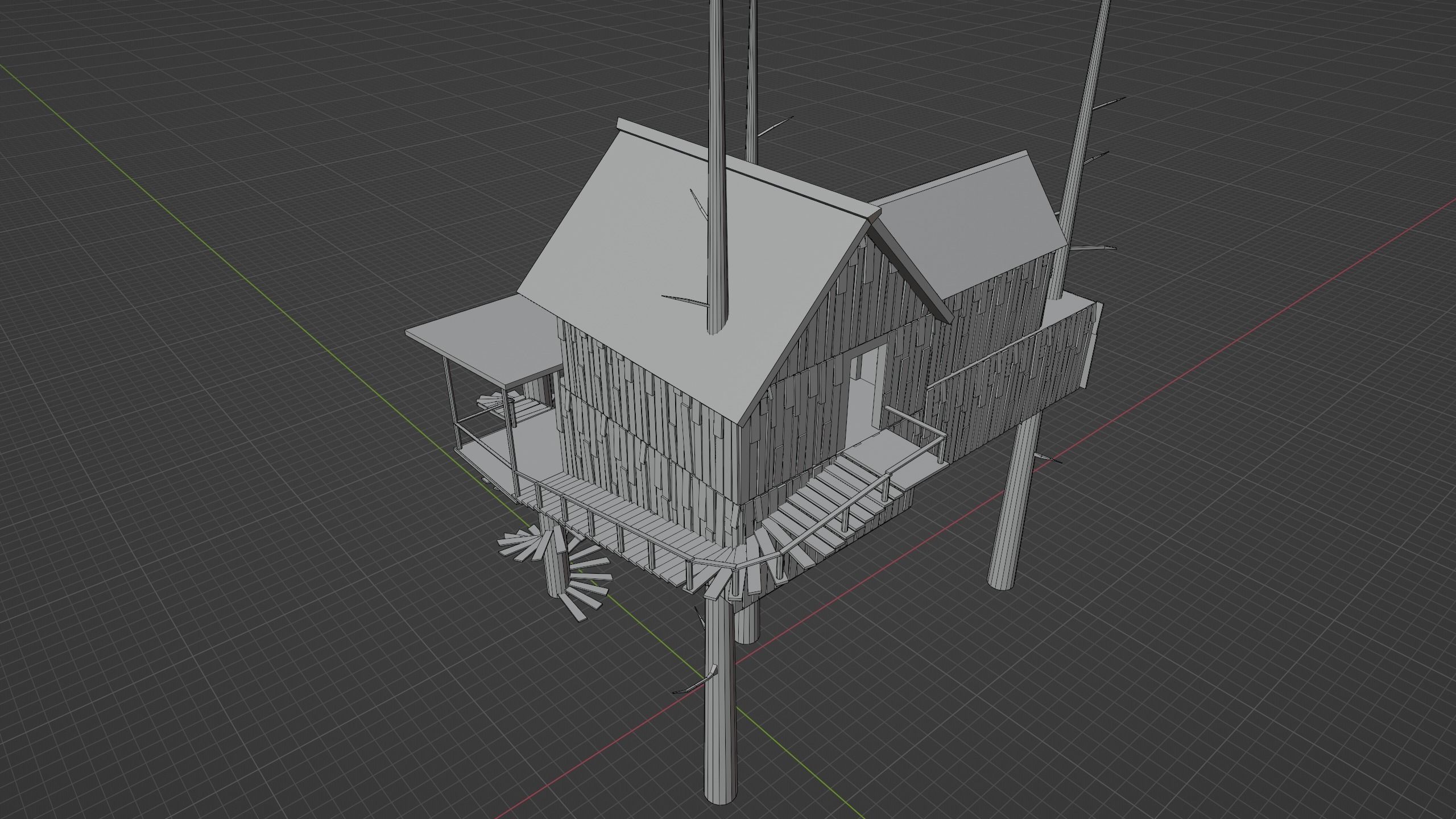 Simple tree house 3D Model free VR / AR / low-poly 3D model | CGTrader
