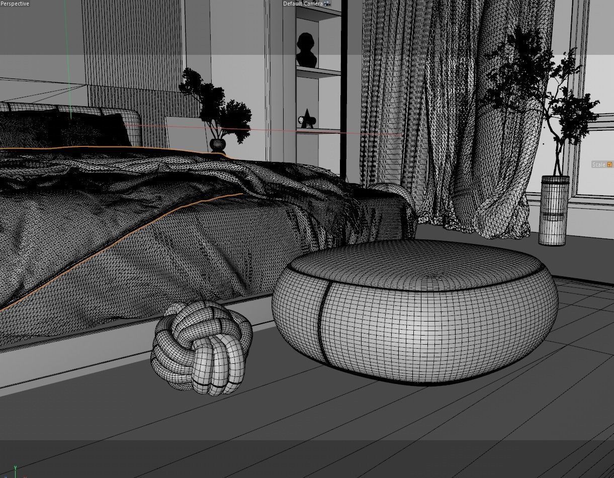 Cozy Bedroom Interior Scene for Cinema 4D and Redshift Render 3D model | CGTrader