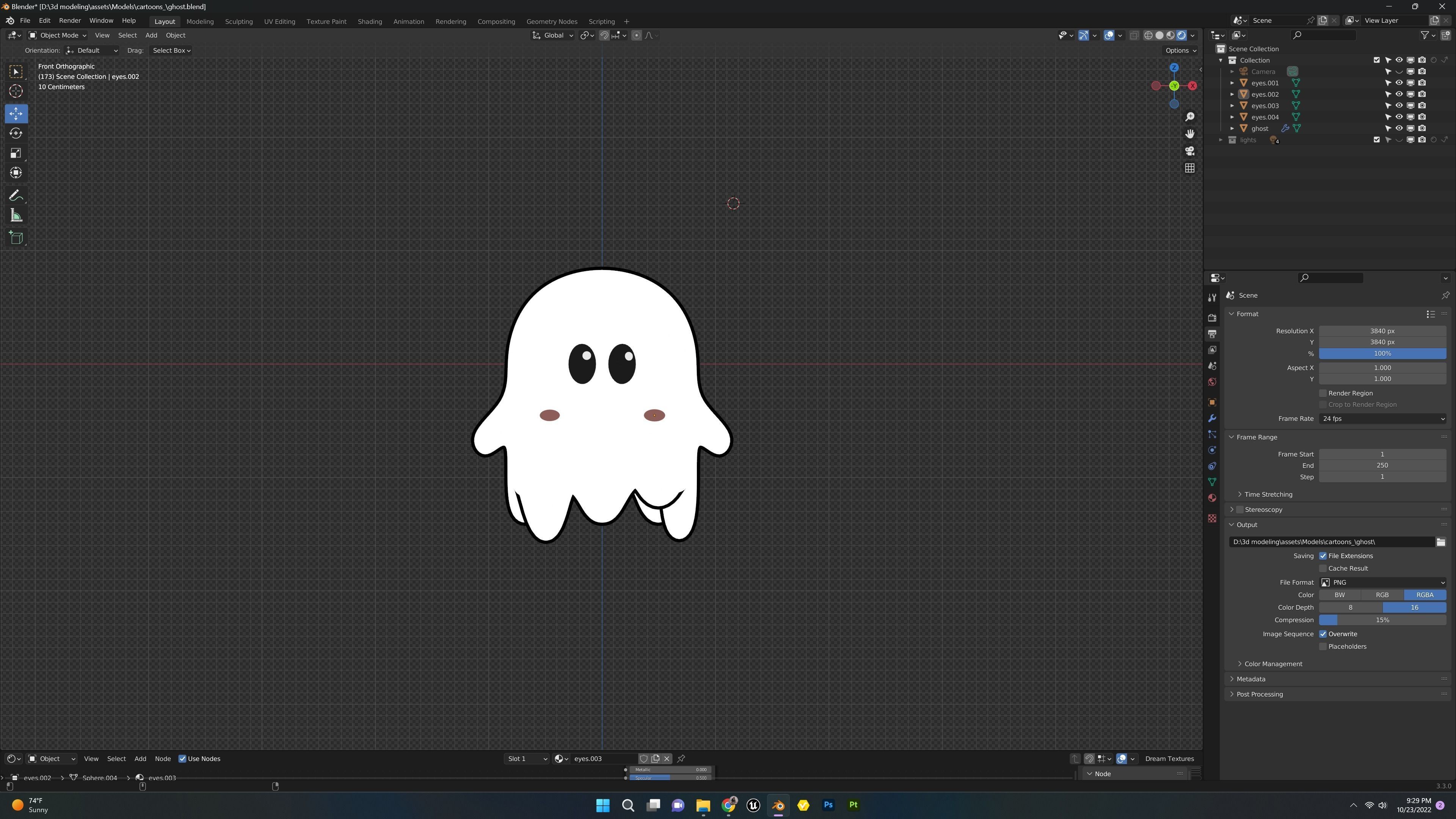 Toon Shaded Ghost 3D model | CGTrader