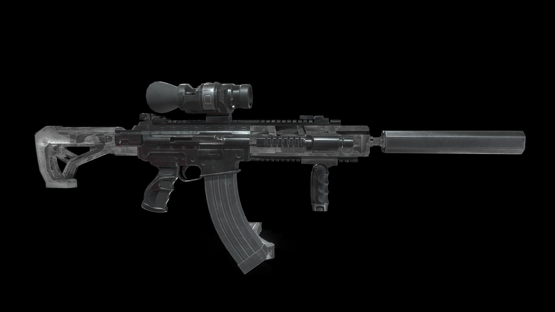 3D model SS2 RZ1 - Assault Rifle VR / AR / low-poly | CGTrader