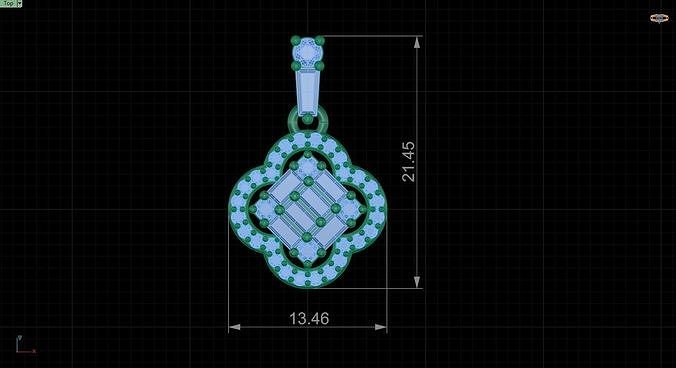 Gem Baguette Pendant 3dm stl 3D print model 3D model 3D printable | CGTrader