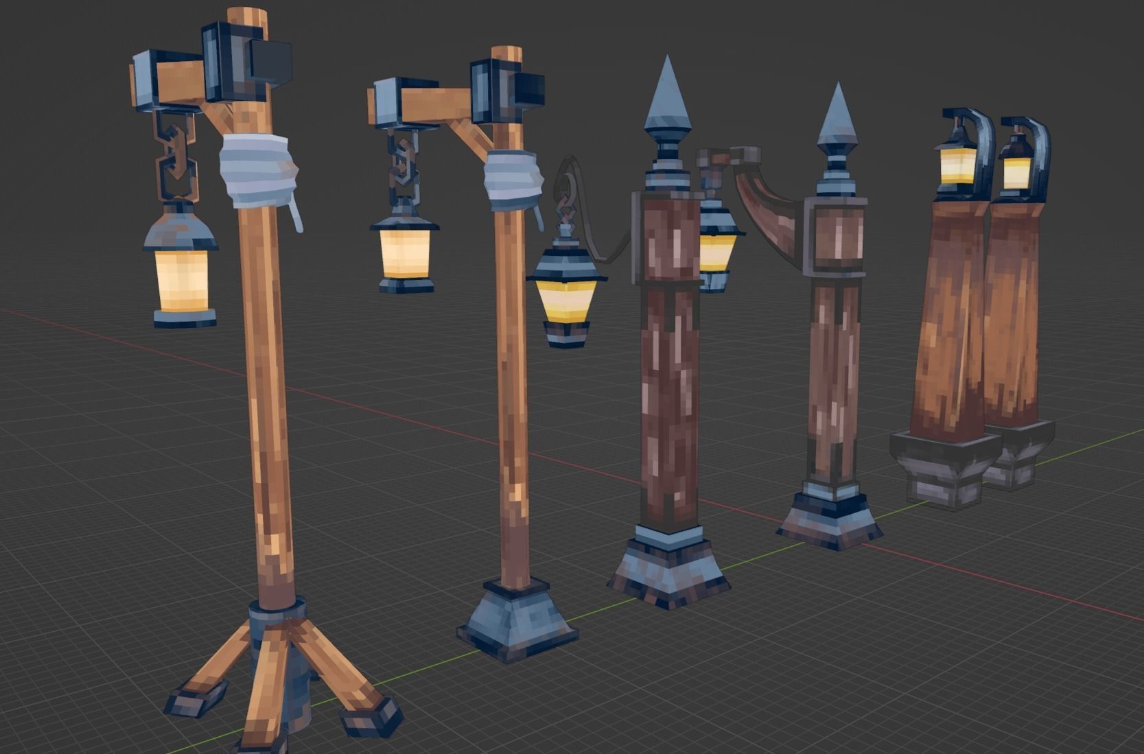 3D model Stylized Fantasy Exterior Lamps VR / AR / low-poly | CGTrader