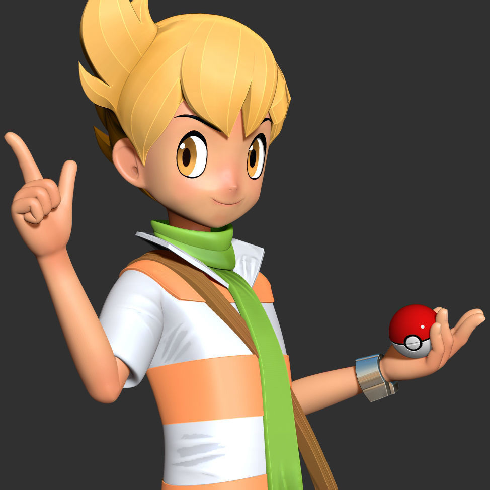 Barry - Pokemon Fanart free 3D model 3D printable | CGTrader