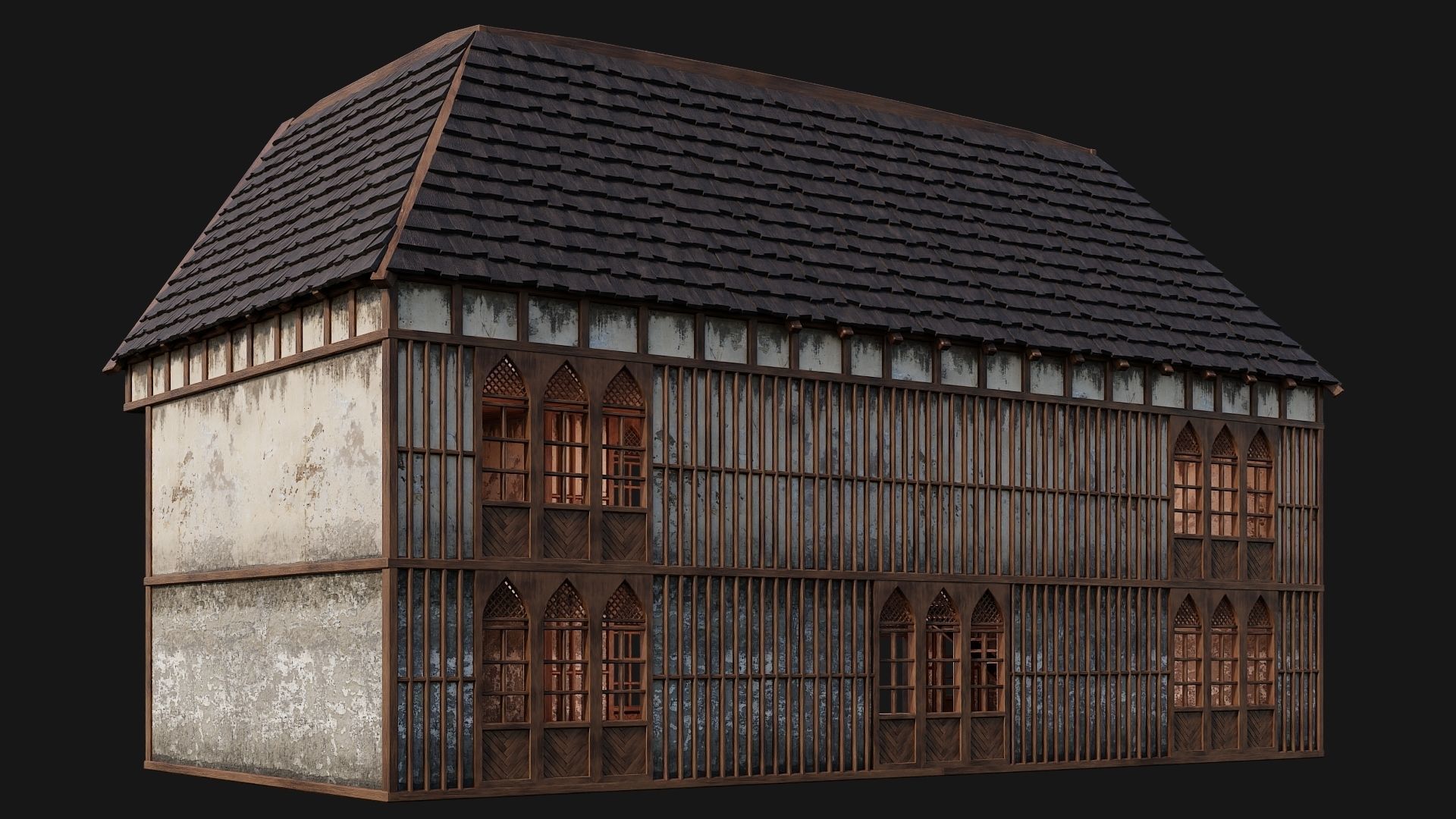 3D model Old Medieval House Building 4K Textures GameReady 191 VR / AR ...