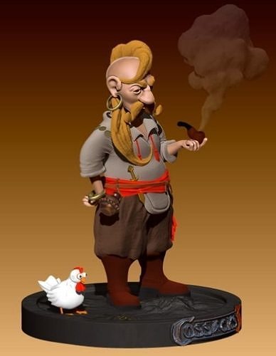 Cossacks 3 3d stl pirate with chicken 3D model 3D printable | CGTrader