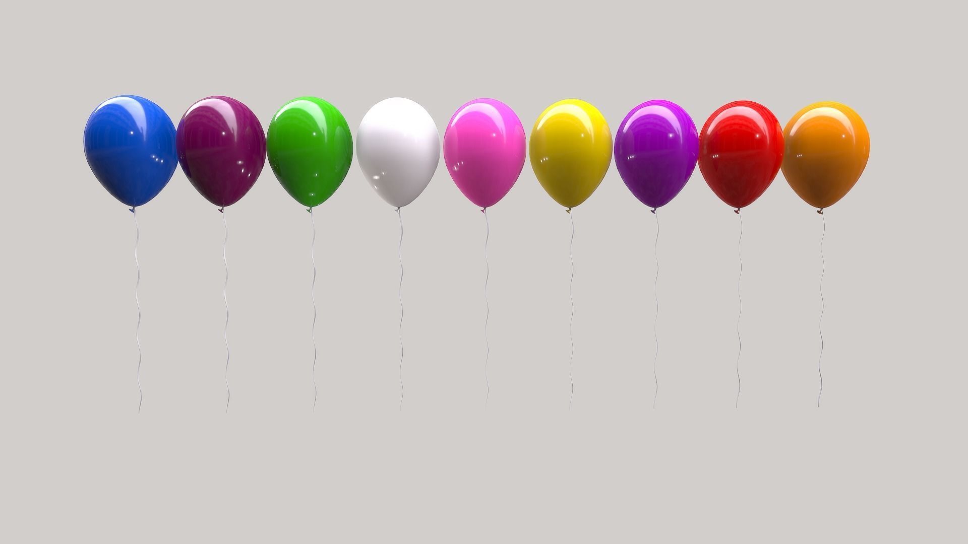 3D model Balloons 9 colors VR / AR / low-poly | CGTrader
