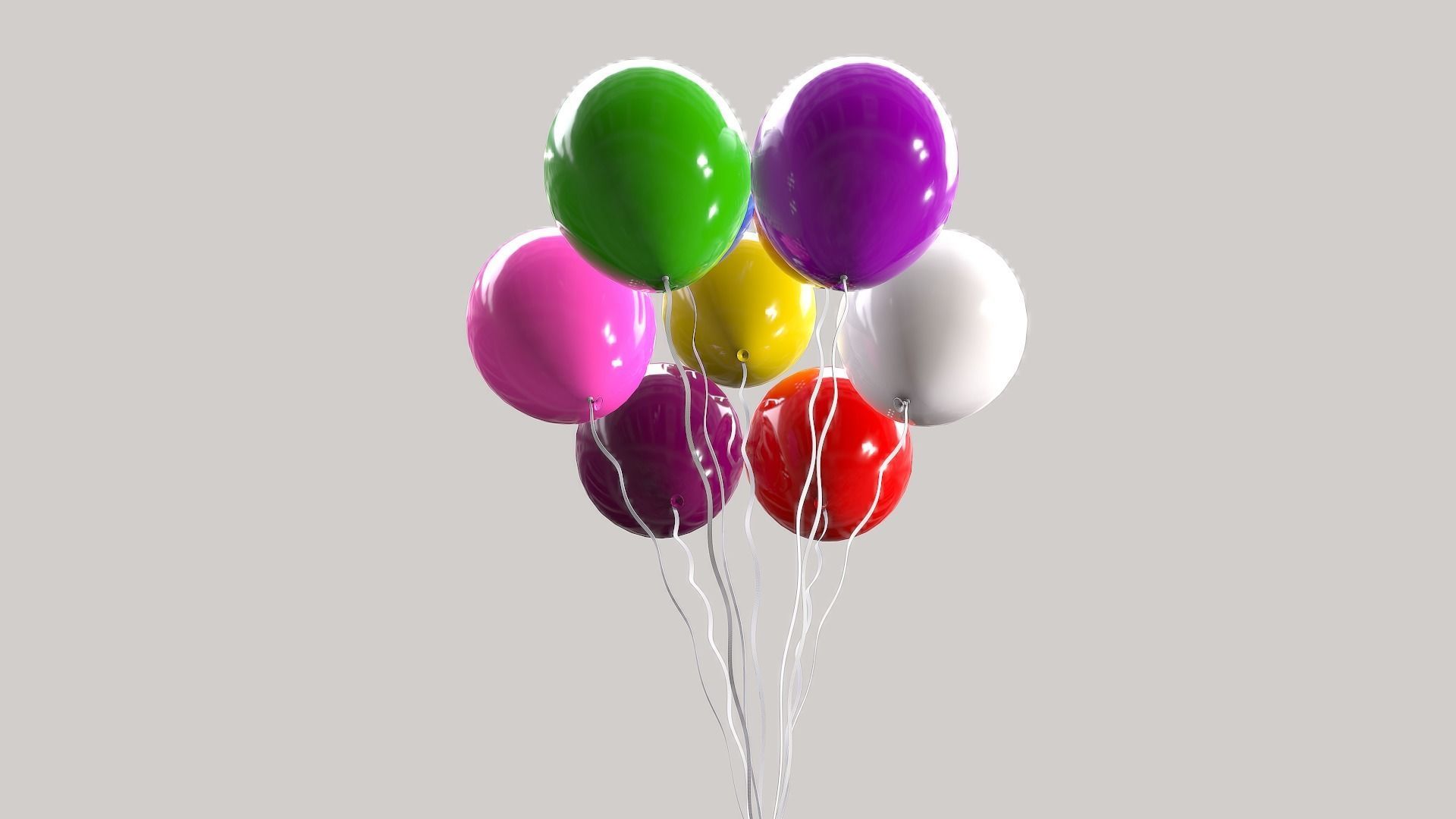 3D model Balloons 9 colors VR / AR / low-poly | CGTrader