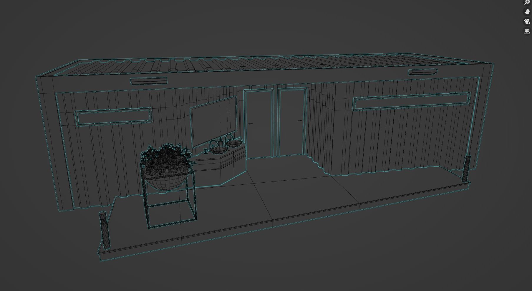 Container toilet room 3D model | CGTrader
