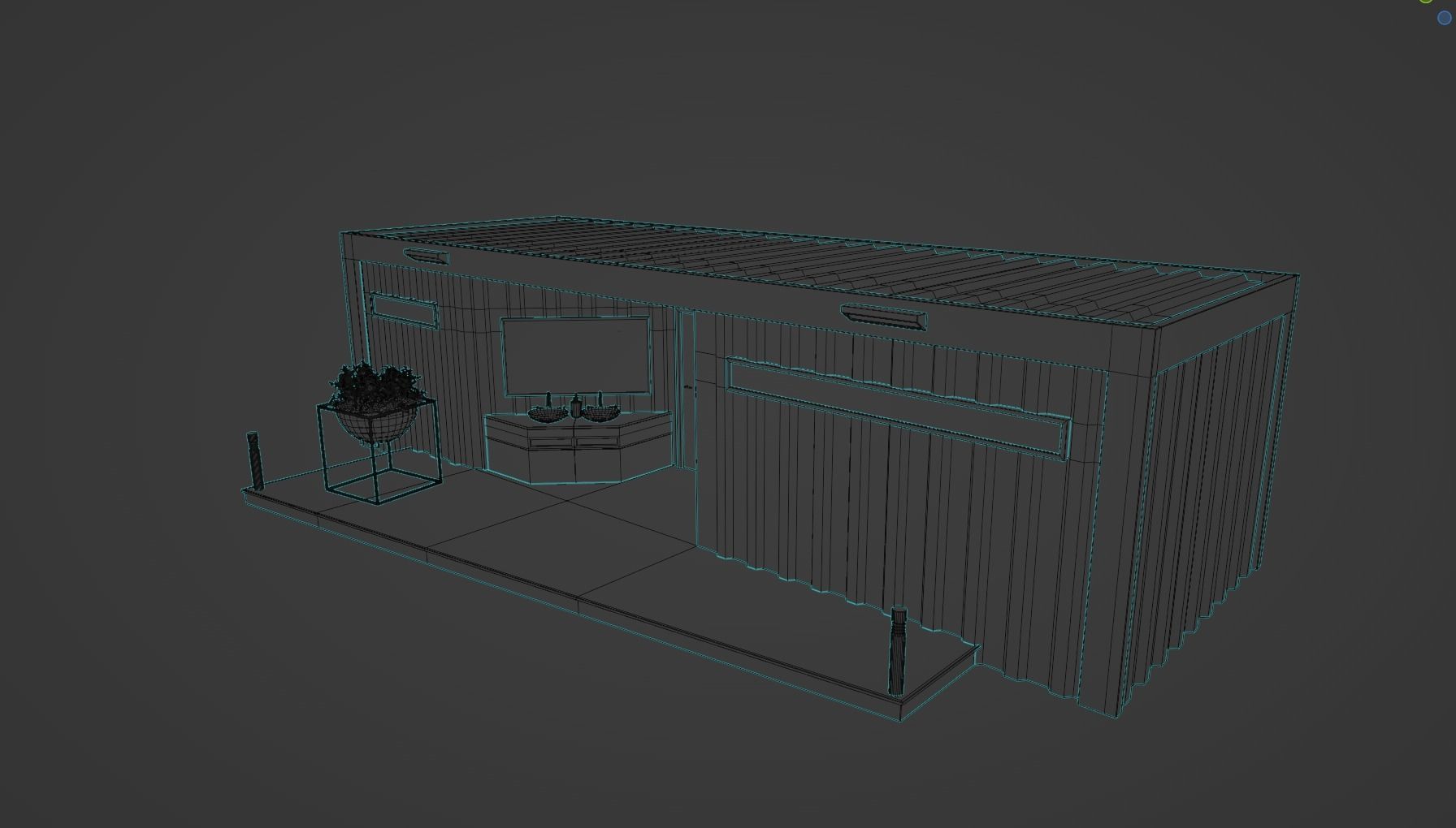 Container toilet room 3D model | CGTrader