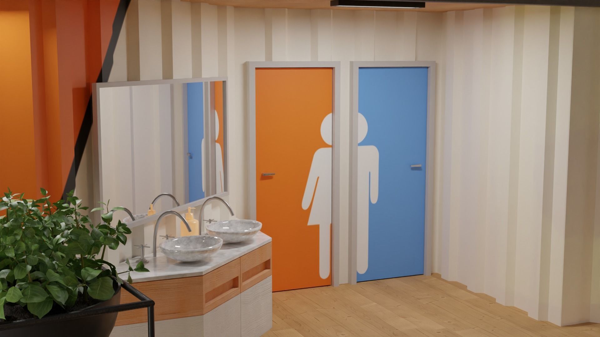 Container toilet room 3D model | CGTrader