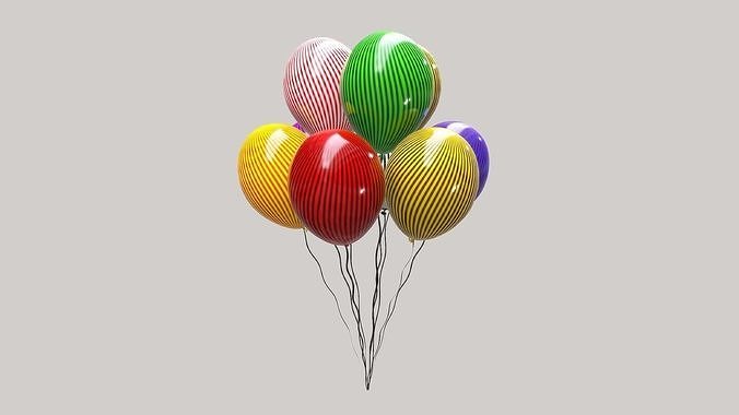 3D model Balloons 8 colors VR / AR / low-poly | CGTrader