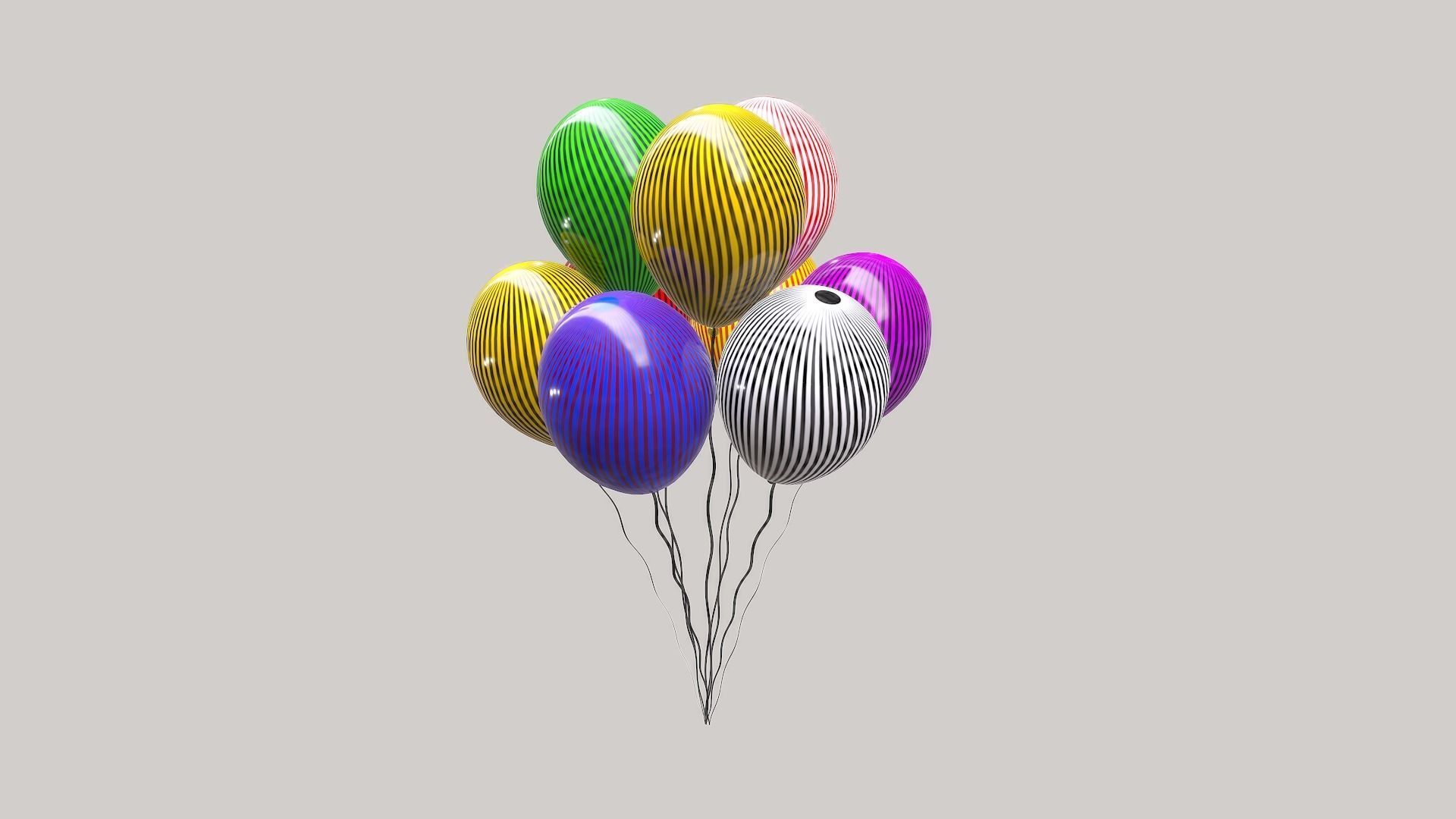 3D model Balloons 8 colors VR / AR / low-poly | CGTrader