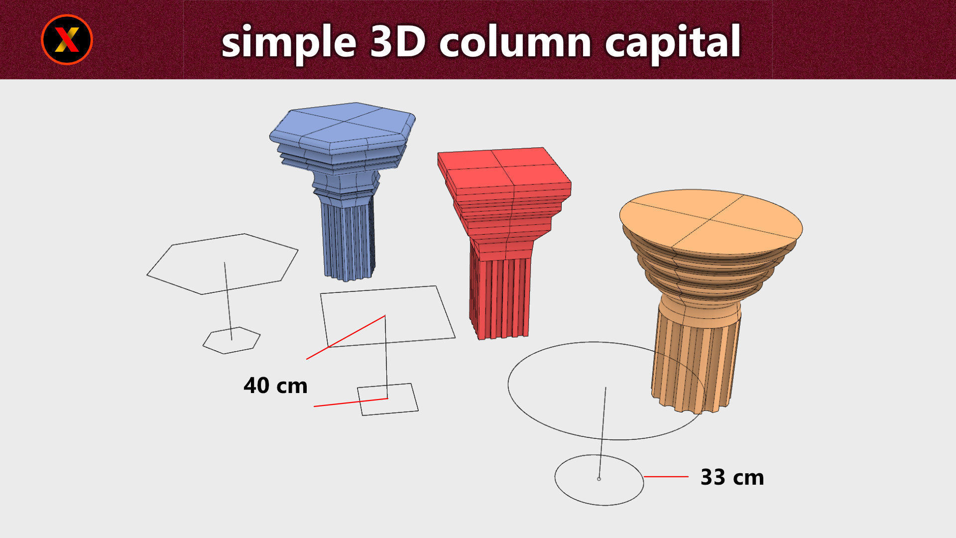 simple 3d column capital free 3D model 3D printable | CGTrader