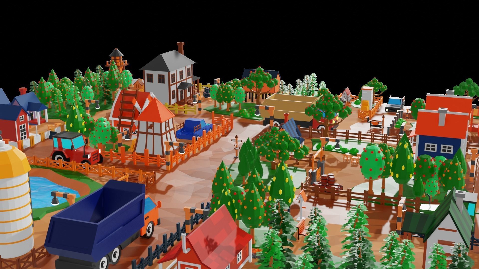 3D model Low Poly Farm Land VR / AR / low-poly | CGTrader