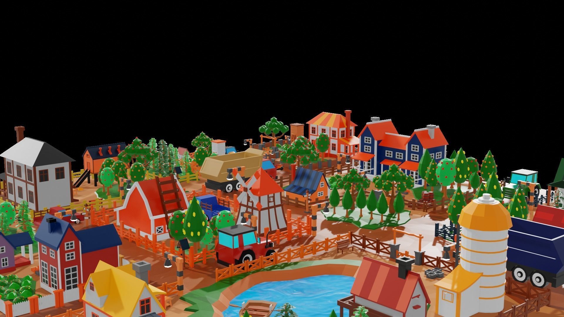 3D model Low Poly Farm Land VR / AR / low-poly | CGTrader