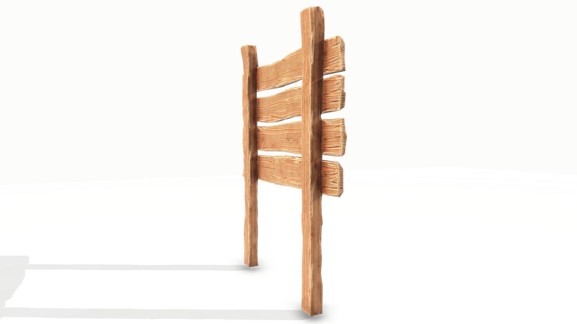 3D model Wooden street signpost VR / AR / low-poly | CGTrader