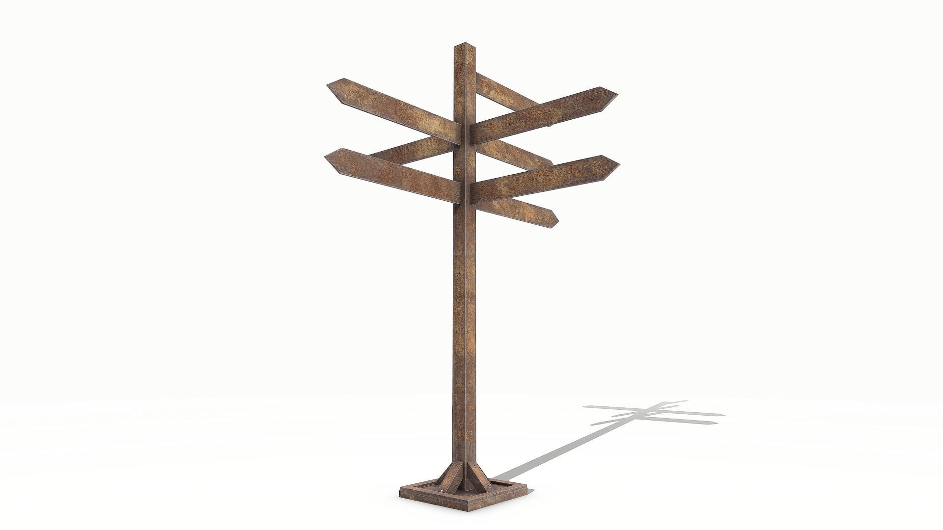3D model Old rusted wooden signpost VR / AR / low-poly | CGTrader
