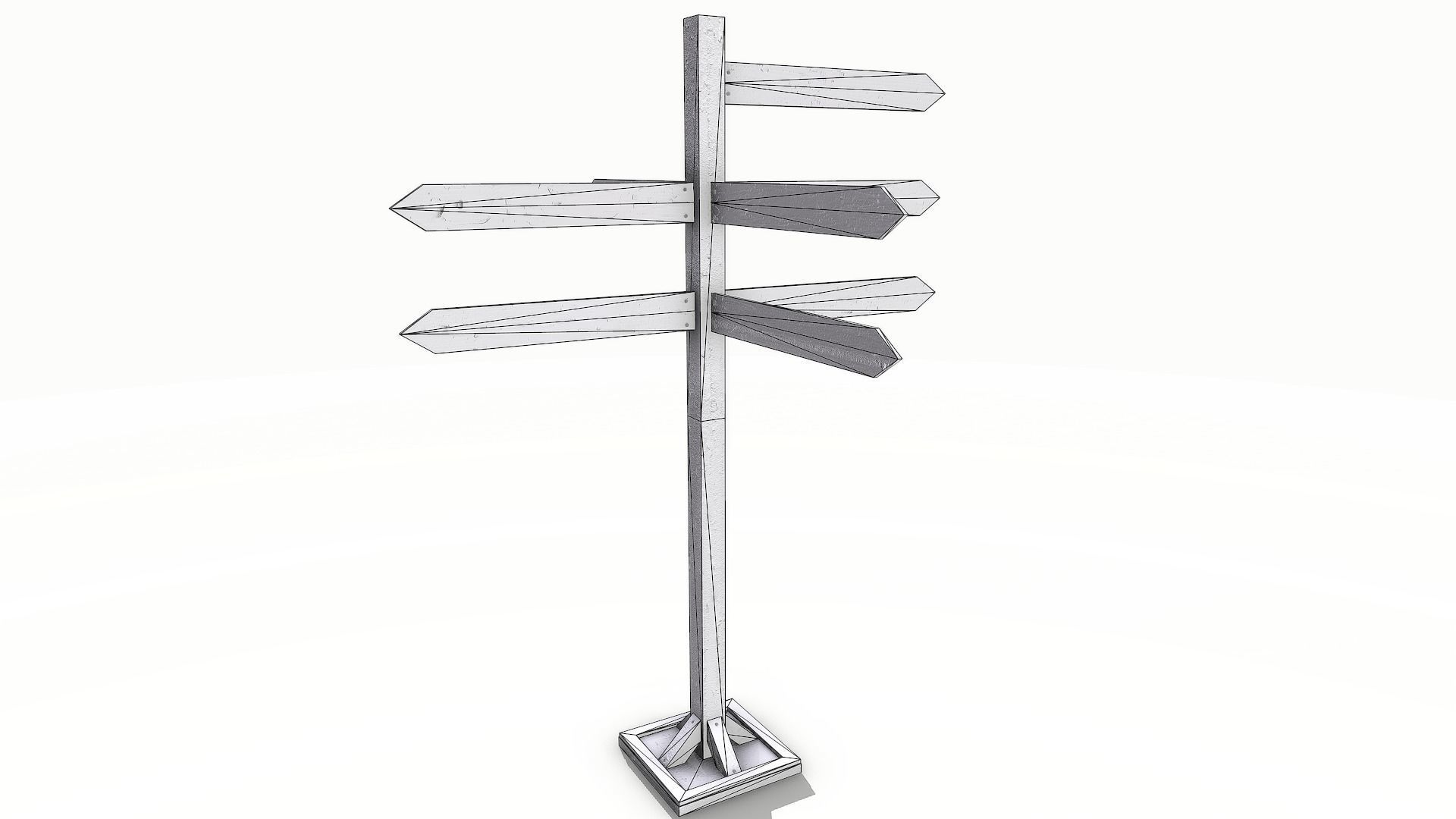 3D model Old rusted wooden signpost VR / AR / low-poly | CGTrader