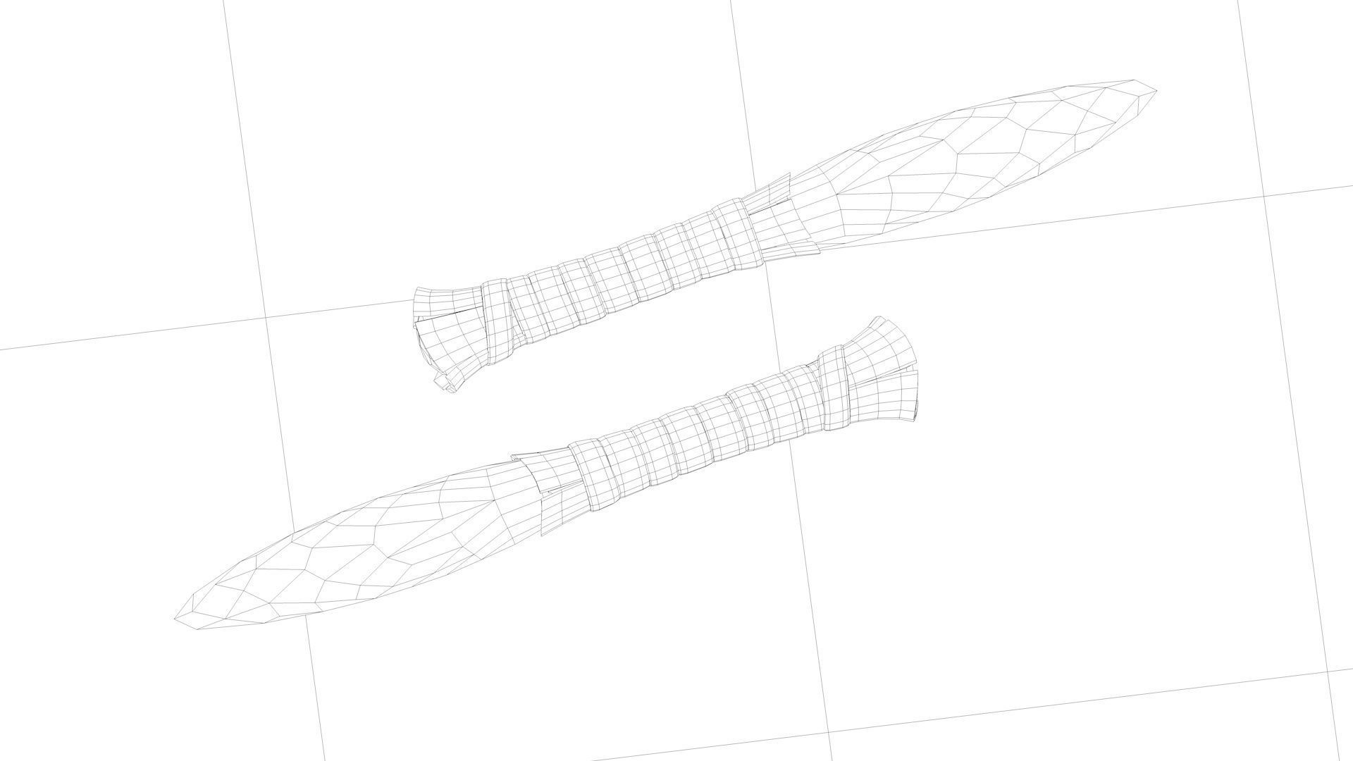 3D model cartoon dagger stone dagger primitive tool C4D model VR / AR ...