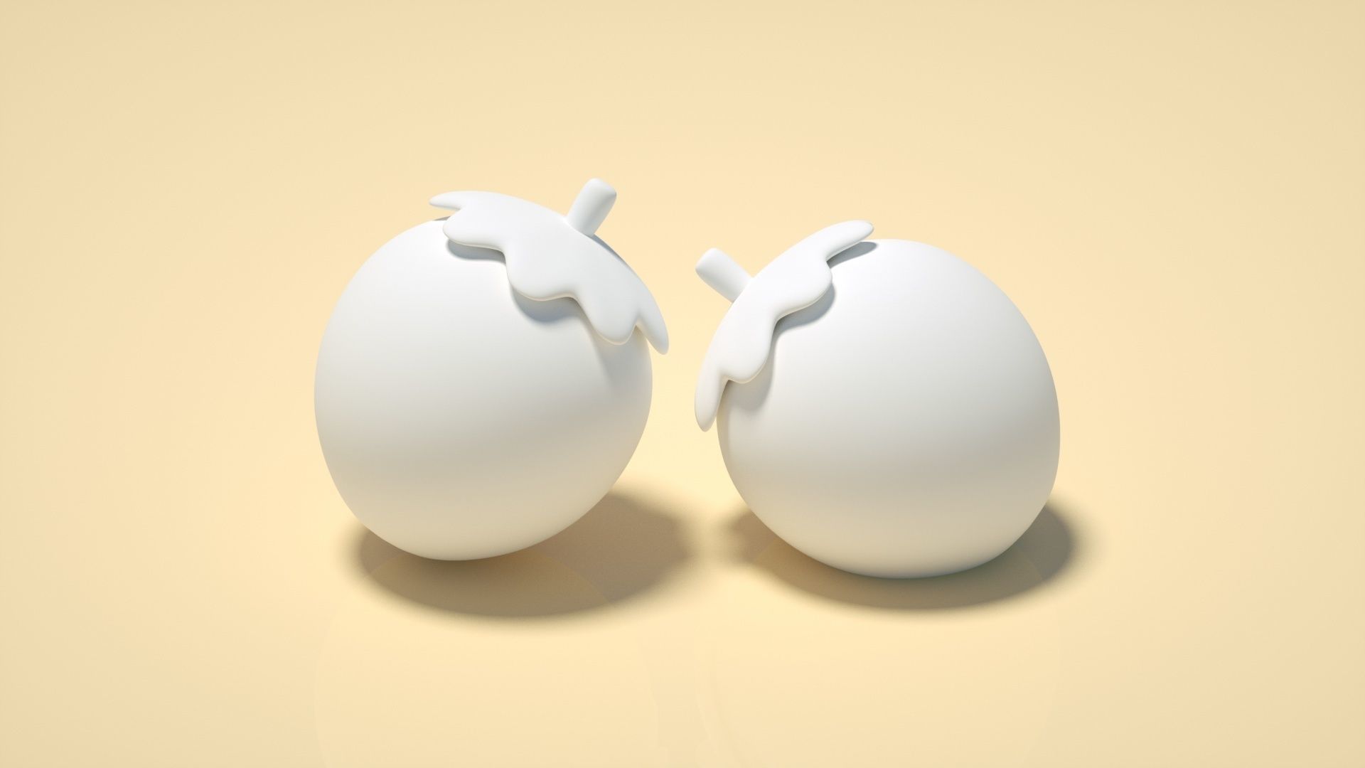 3D model Cartoon Little Strawberry Fruit C4D Model VR / AR / low-poly ...