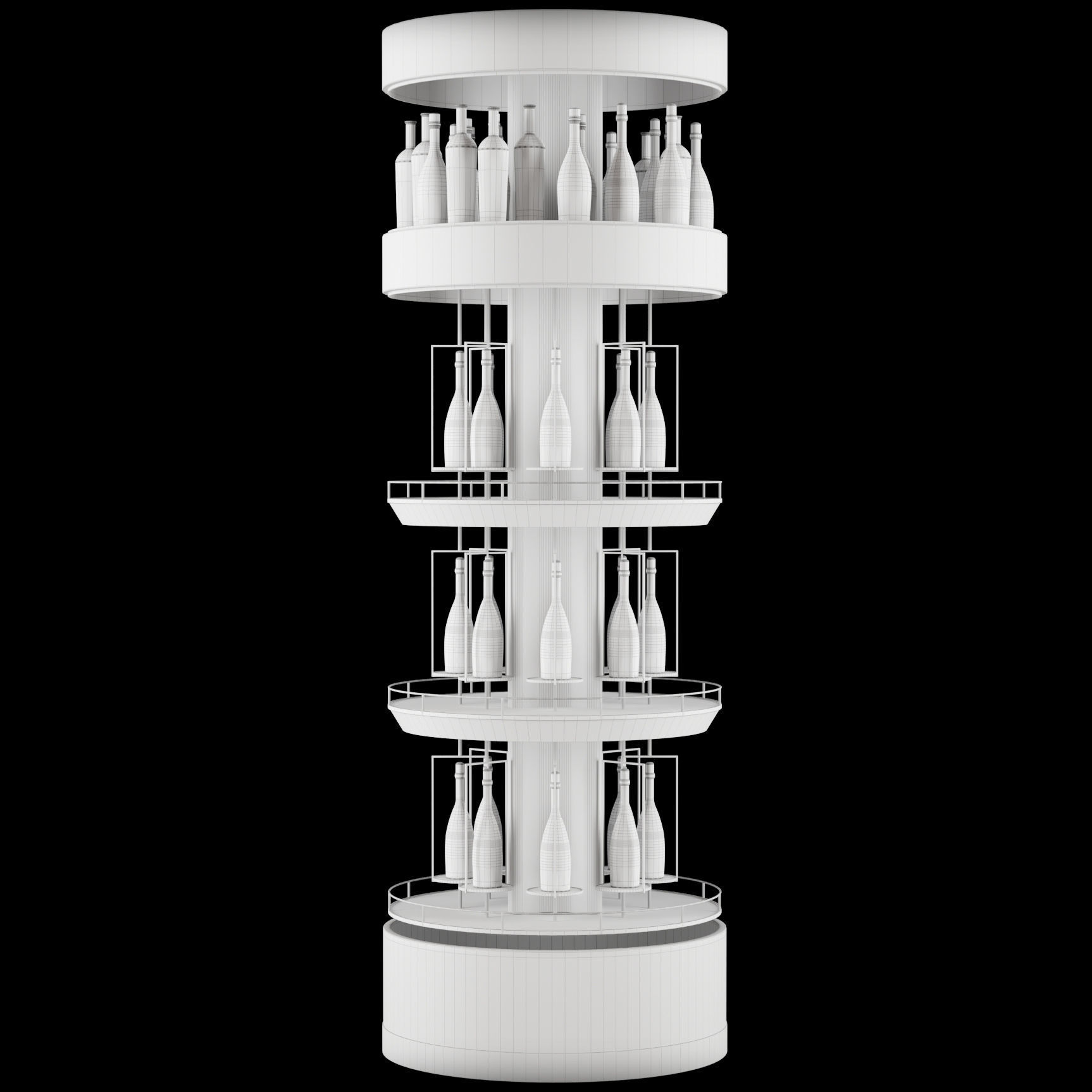 Display rack with wine 3D model | CGTrader