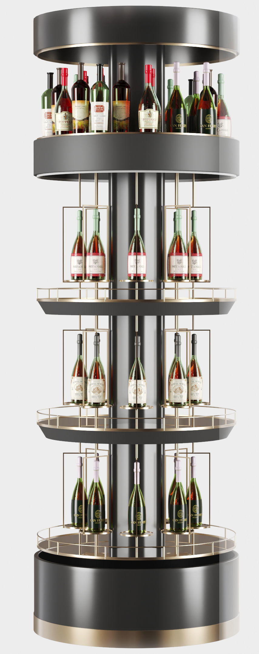 Display rack with wine 3D model | CGTrader