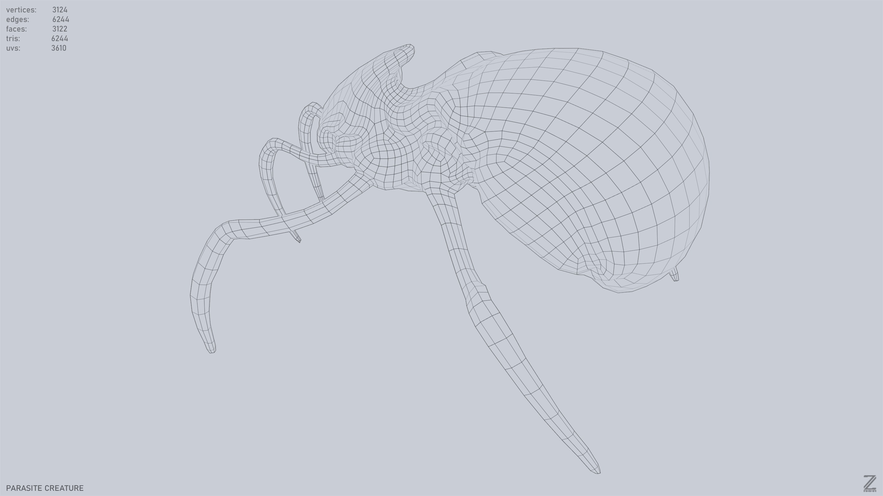 3D model Parasite creature VR / AR / low-poly | CGTrader