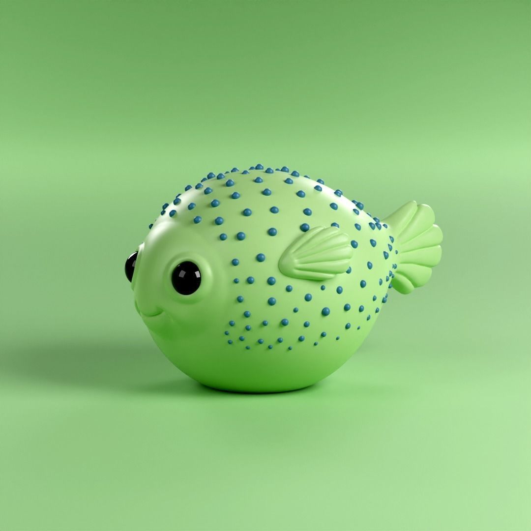 Cute puffer fish 3D model 3D printable | CGTrader