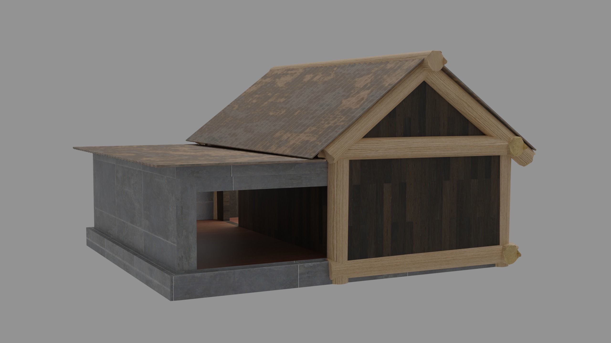 Simple Cabin Low-poly 3D Model free VR / AR / low-poly 3D model | CGTrader