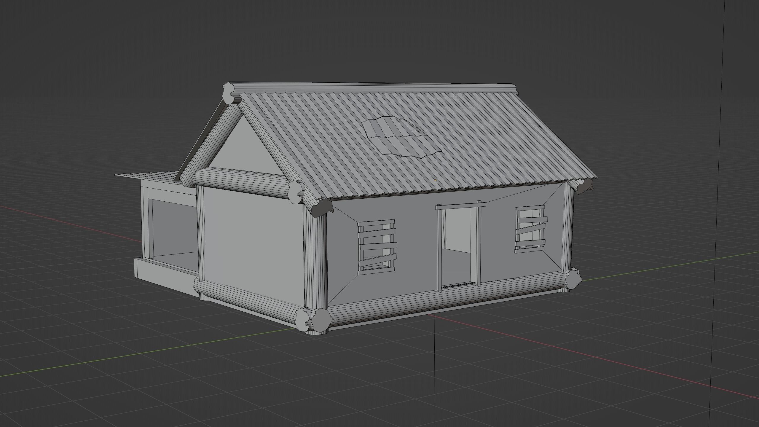 Simple Cabin Low-poly 3D Model free VR / AR / low-poly 3D model | CGTrader